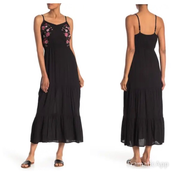 Kelly Renee | Dresses | Kelly Renee Embroidered Tiered Gauze Maxi Dress ...